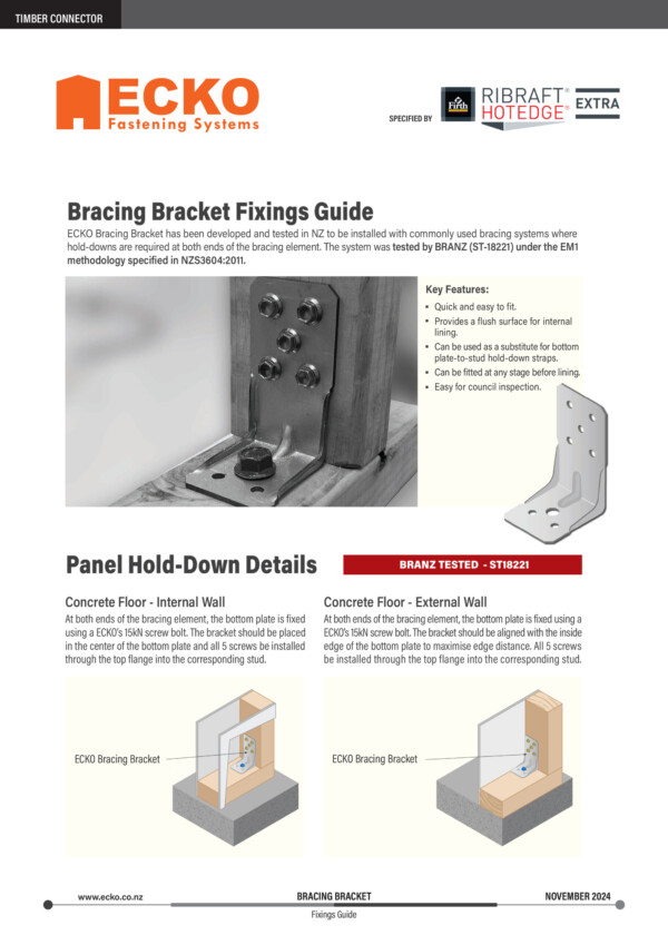 Bracing Brackets - ECKO Fastening Systems