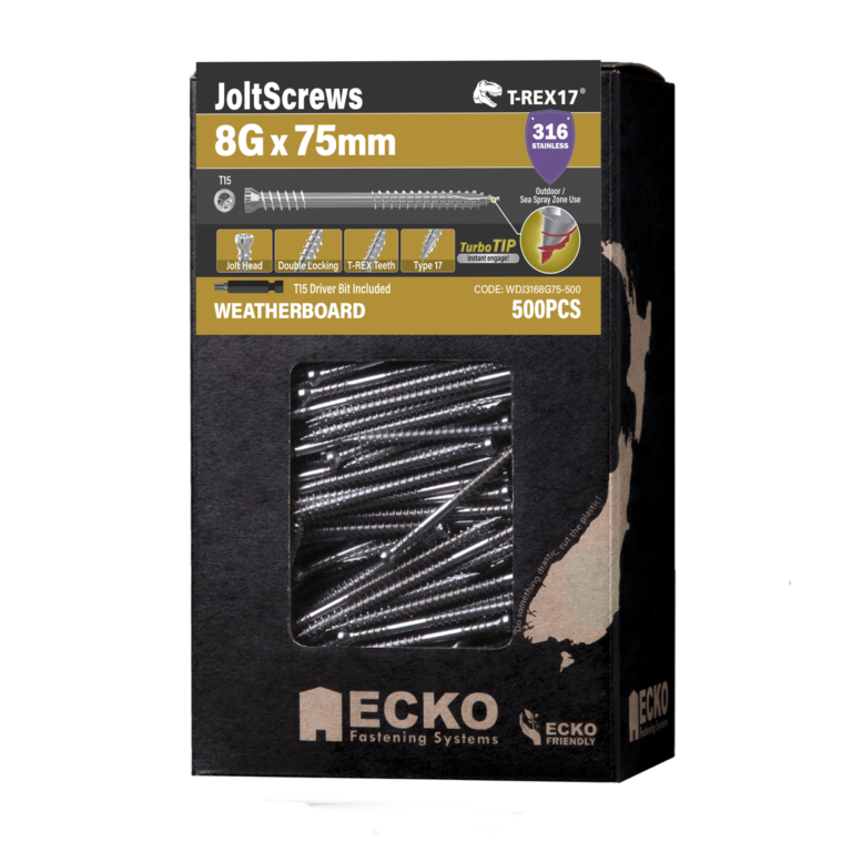 T-REX17® JoltScrew TurboTIP - 316 S/Steel - ECKO Fastening Systems